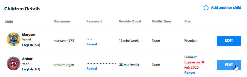 Parent Zone - Navigation – Matific Help